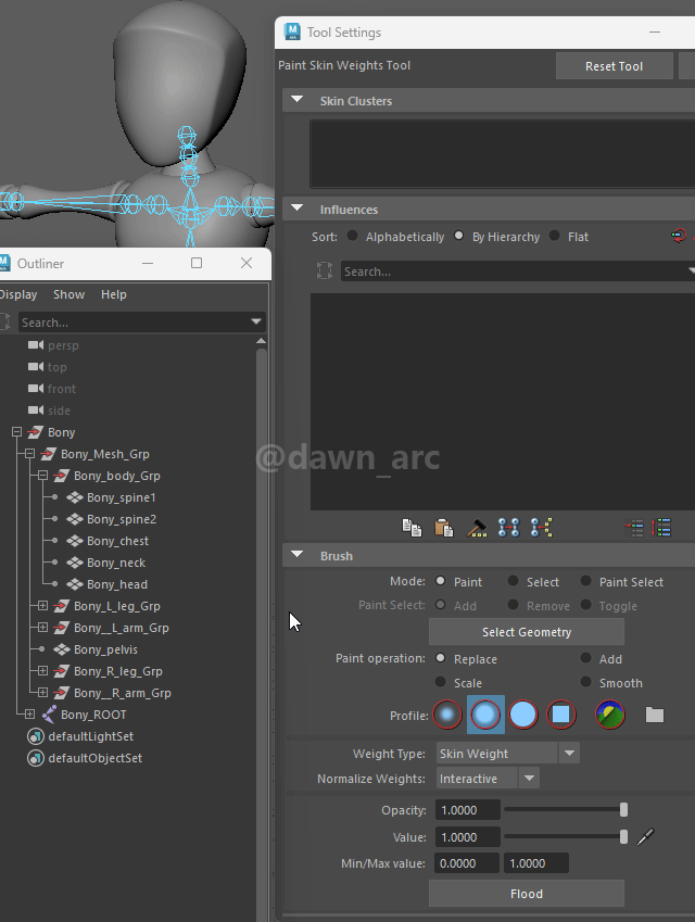 [Maya]Rigging 02 - Skinning